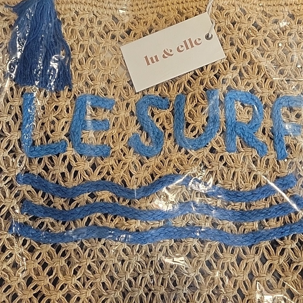 Lu & Elle | Bags | Le Surf Blueaccent Straw Tote Bag | Poshmark